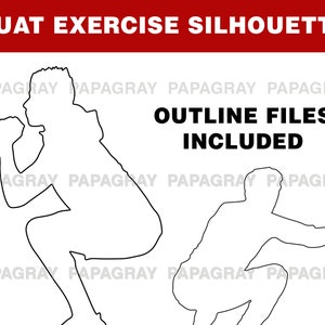 Exercise Squats SVG Graphic Pack 8 Designs Digital Download Exercise ...