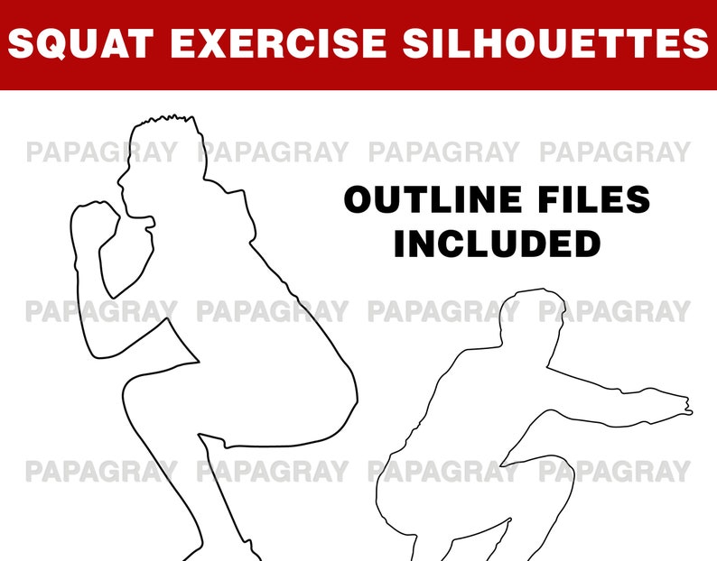 Exercise Squats SVG Graphic Pack 8 Designs Digital - Etsy