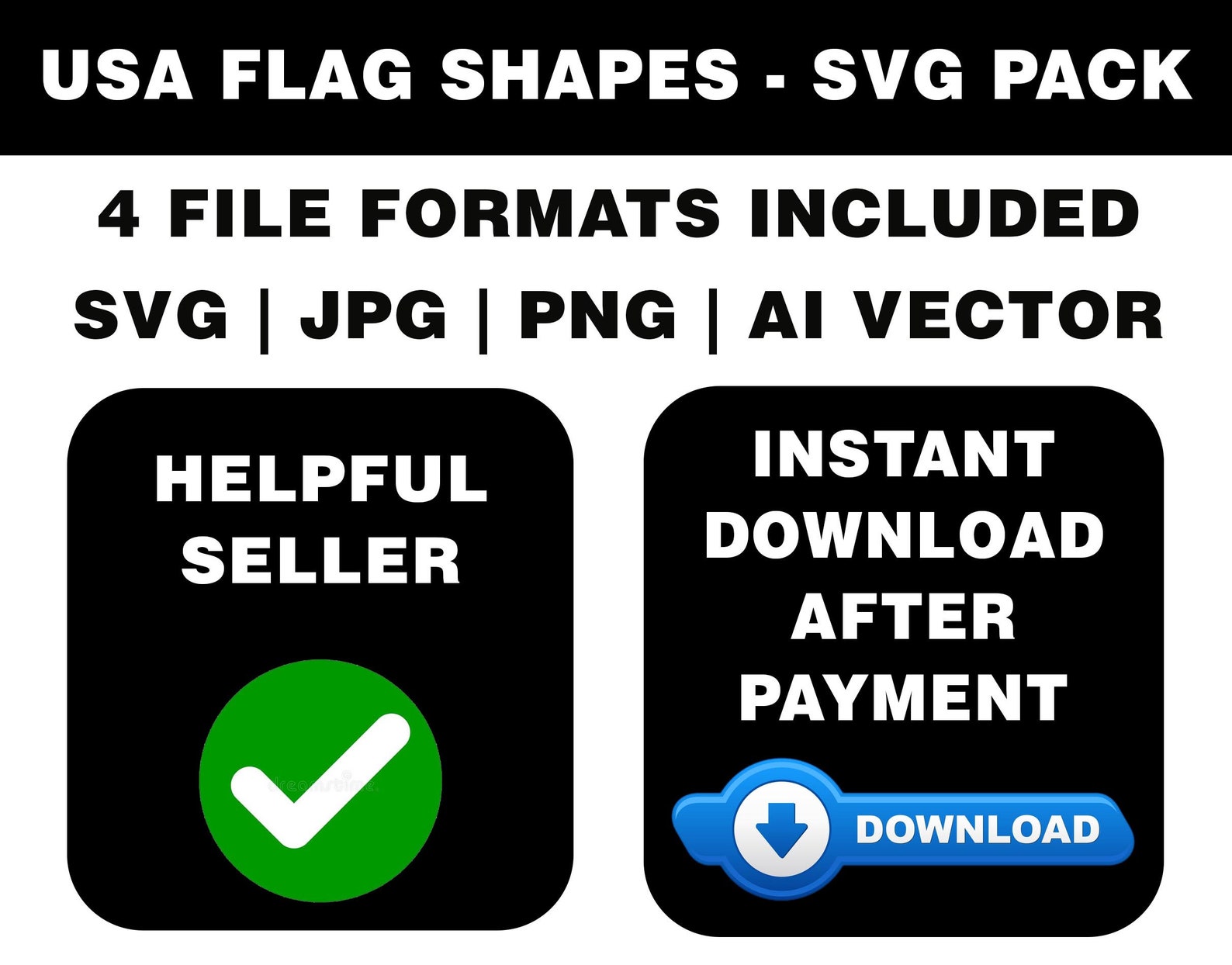 USA Flag Shapes SVG Graphic 10 Designs Digital Download - Etsy
