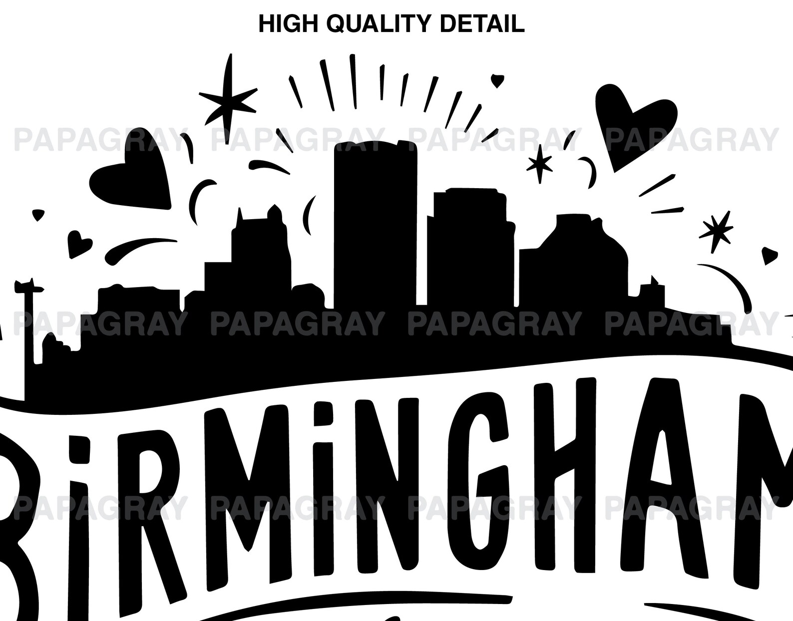 Birmingham Alabama Skyline SVG Vector Bundle – Cityscape Designs ...