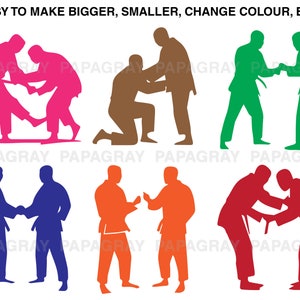 Brazilian Jiu Jitsu SVG Silhouette Vector Graphic Bundle - 20 Designs ...
