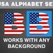 America Alphabet PNG Clip Art BUNDLE Digital Download 26 Letters ...