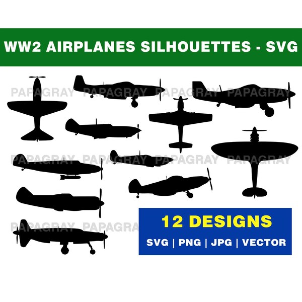 World War 2 Airplanes Svg - Etsy