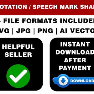 Quotation Speech Marks SVG Silhouette Pack 40 Designs Digital Download ...