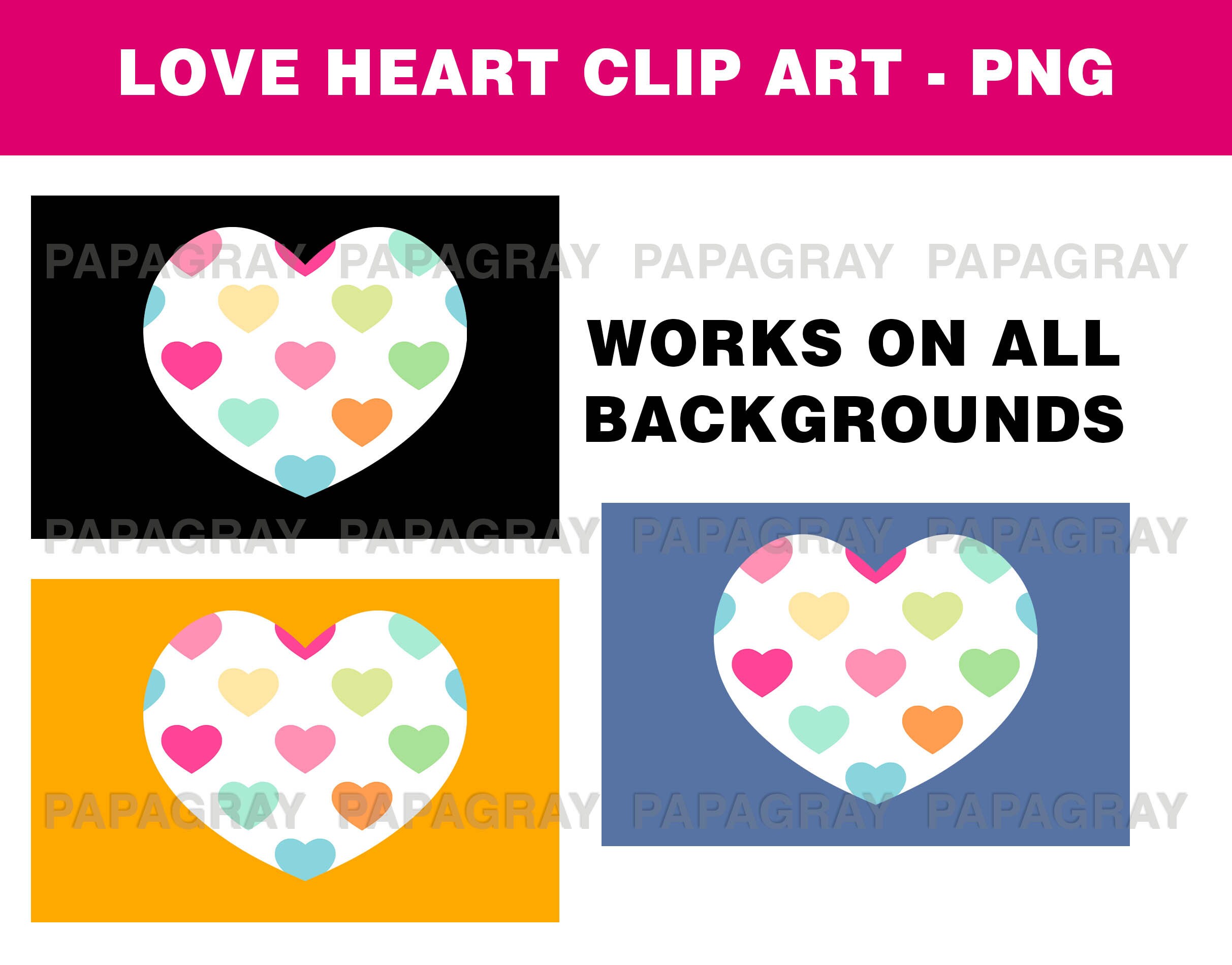 Love Heart Clipart 50 Designs Digital Download Love - Etsy