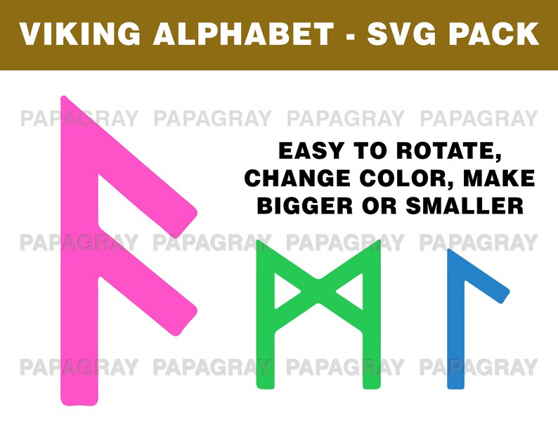 Viking Alphabet Pack 24 Designs Digital Download Viking - Etsy