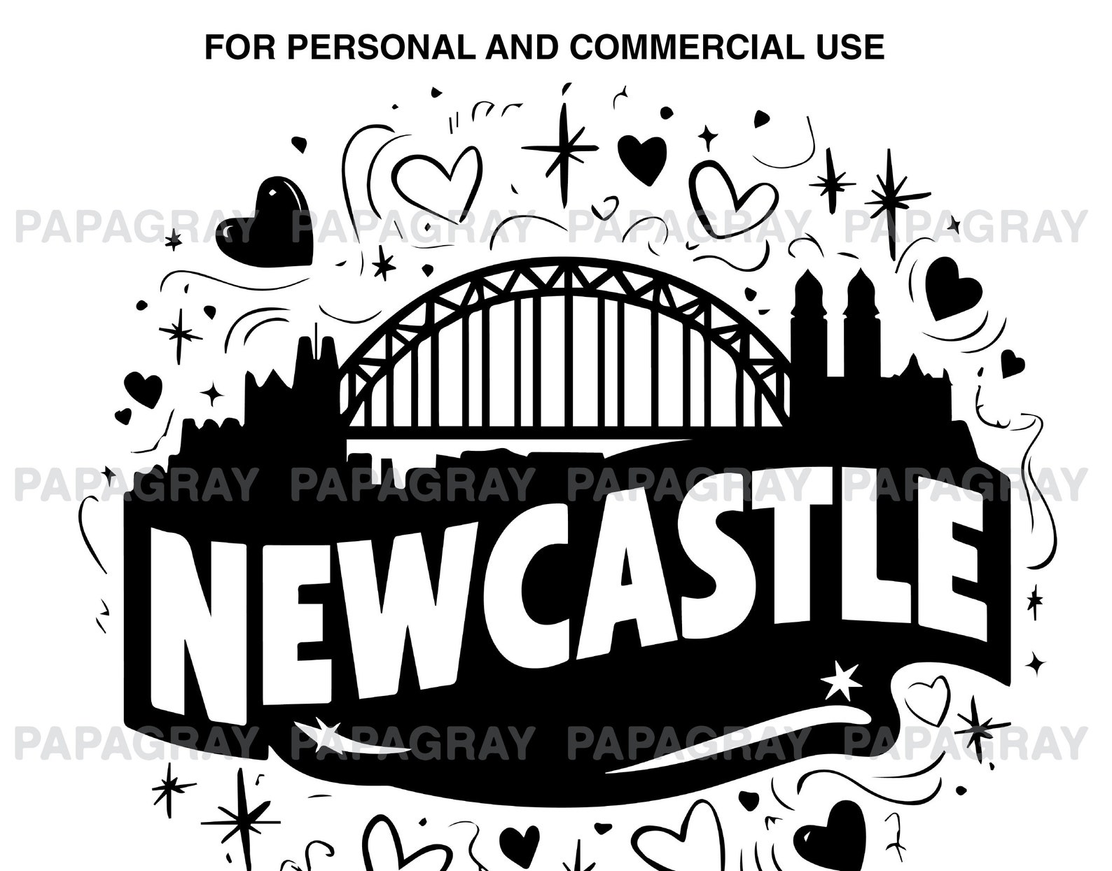 Newcastle UK SVG Vector Graphic Bundle: City Skyline (digital Download ...