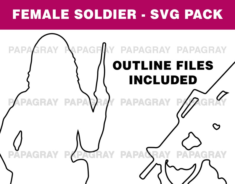 Female Soldier Silhouette Pack 11 Designs Digital Download - Etsy
