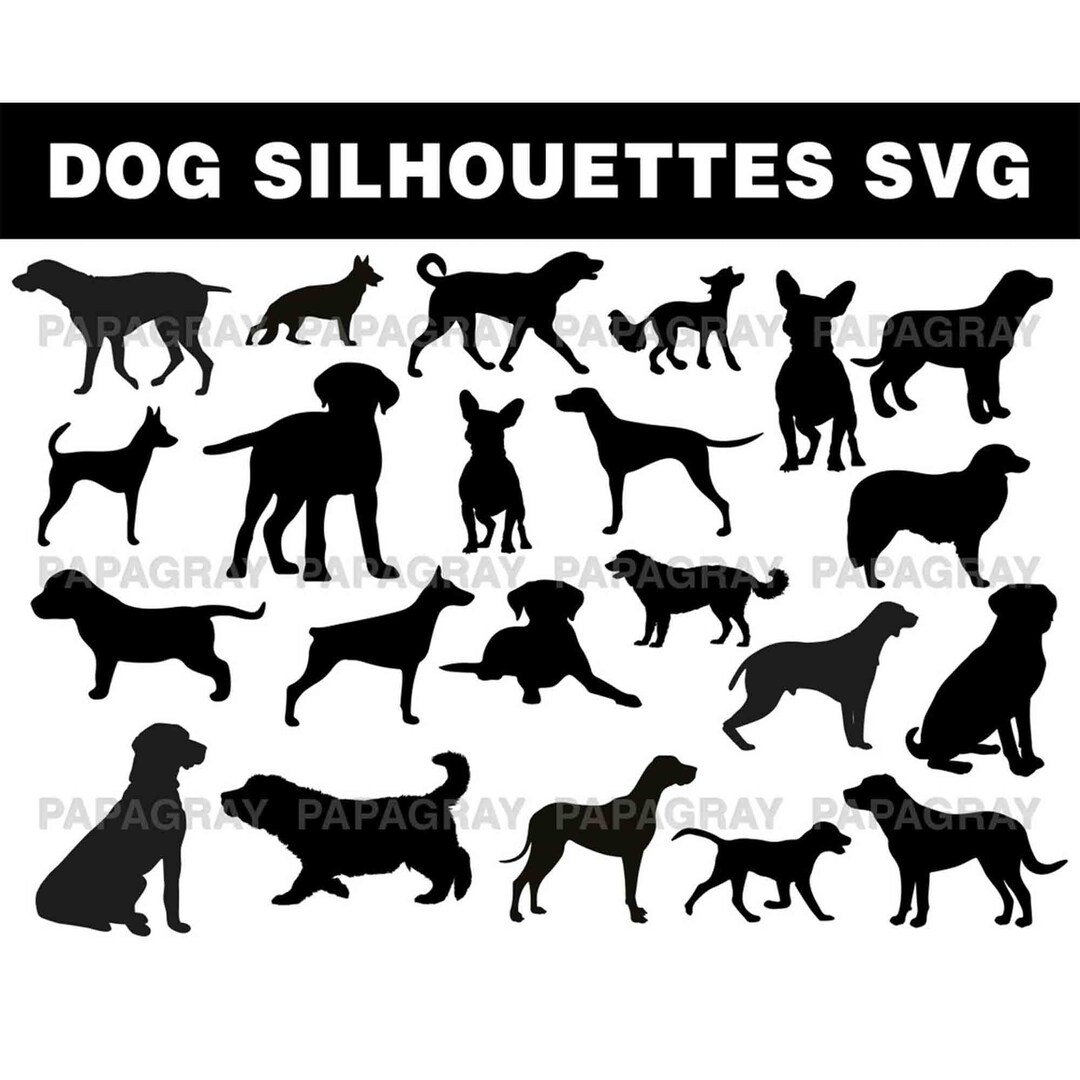 Dogs SVG Silhouette Bundle - 30 Designs | Digital Download | Canine PNG ...