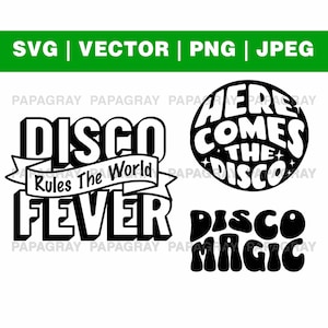 Disco SVG Bundle - 3 Designs | Digital Download | Dance Vector Pack ...