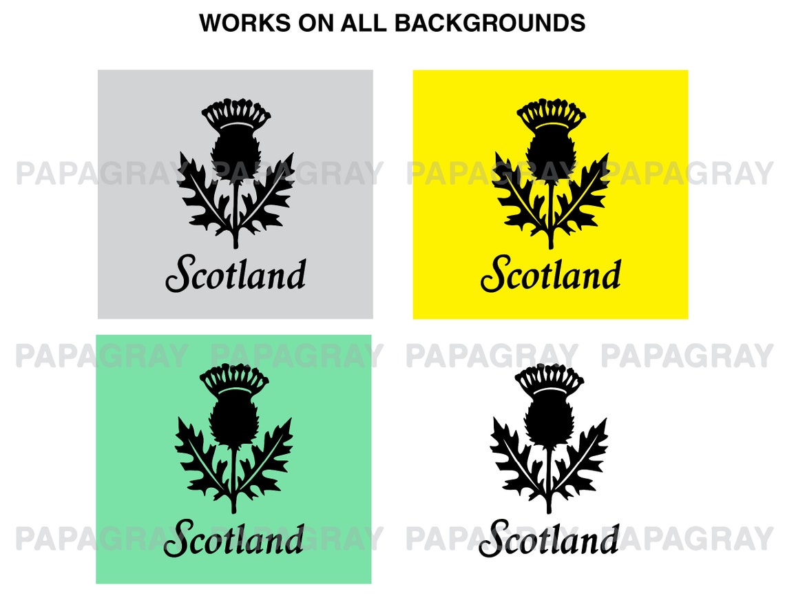 Scotland SVG Vector Graphic Bundle: Skyline, Bagpipes, Thistle (digital ...