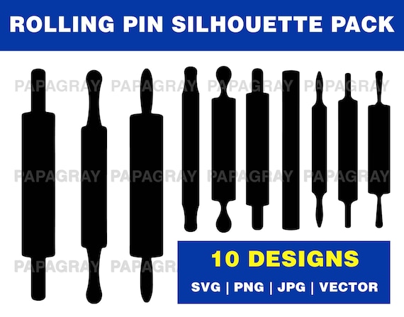 Rolling Pin SVG Silhouette Pack 10 Designs Digital - Etsy
