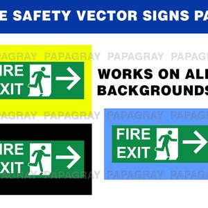 Fire Safety Signs Vector Pack - 9 Designs | Digital Download | Fire ...