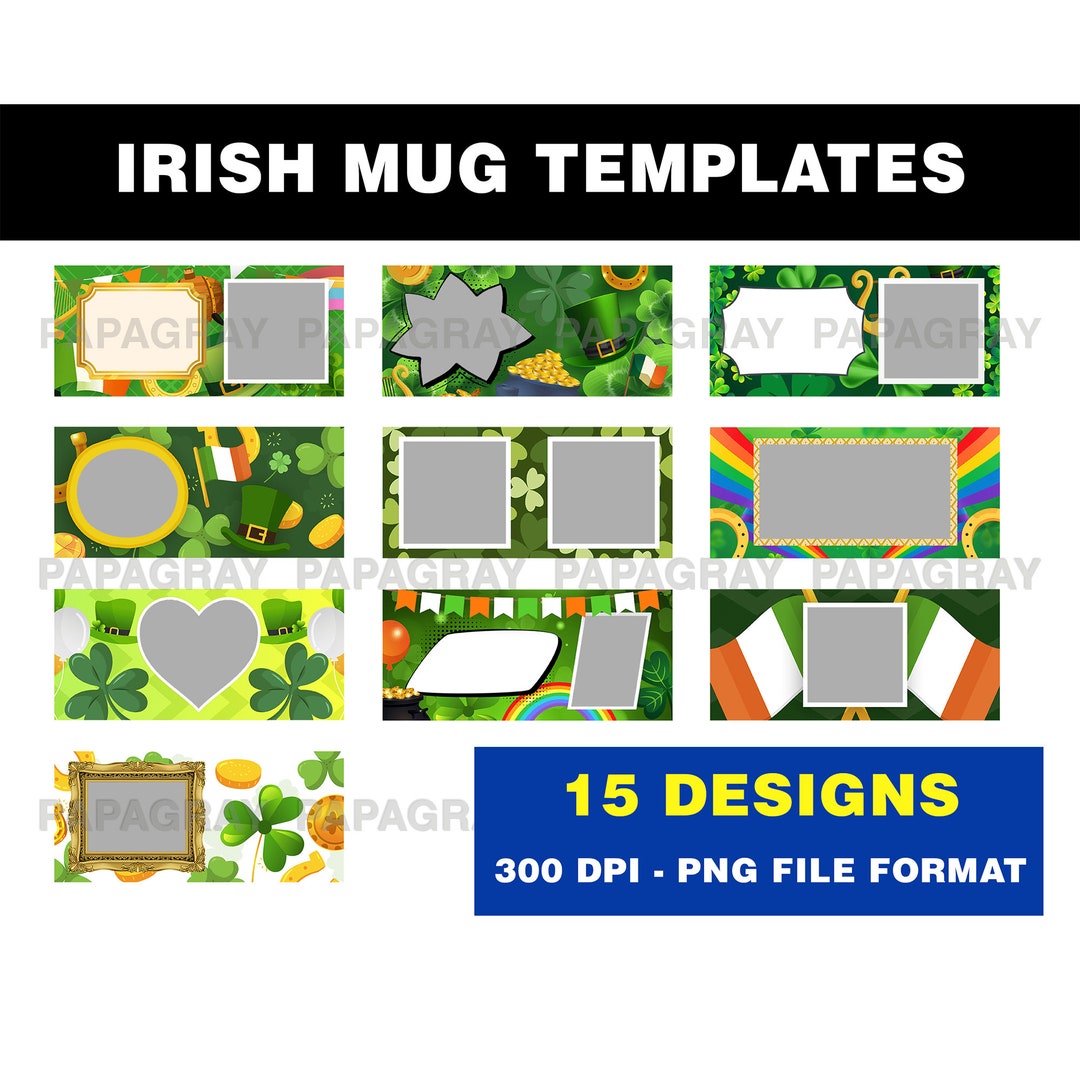 Irish Mug Templates - 15 Designs | Digital Download | Ireland Cup ...