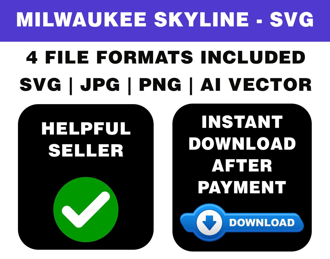 Milwaukee Skyline SVG Digital Download Milwaukee SVG | Etsy