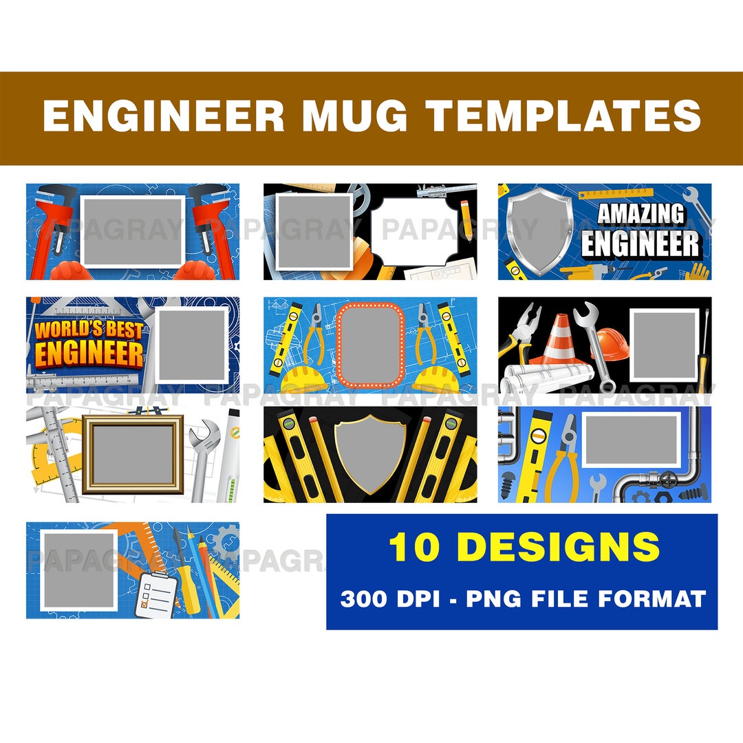 Engineer Mug Templates 10 Designs Digital Download Engineer Cup ...