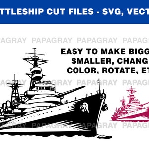Navy Battleship SVG Cut Files: Warship Vector Designs (digital Download ...