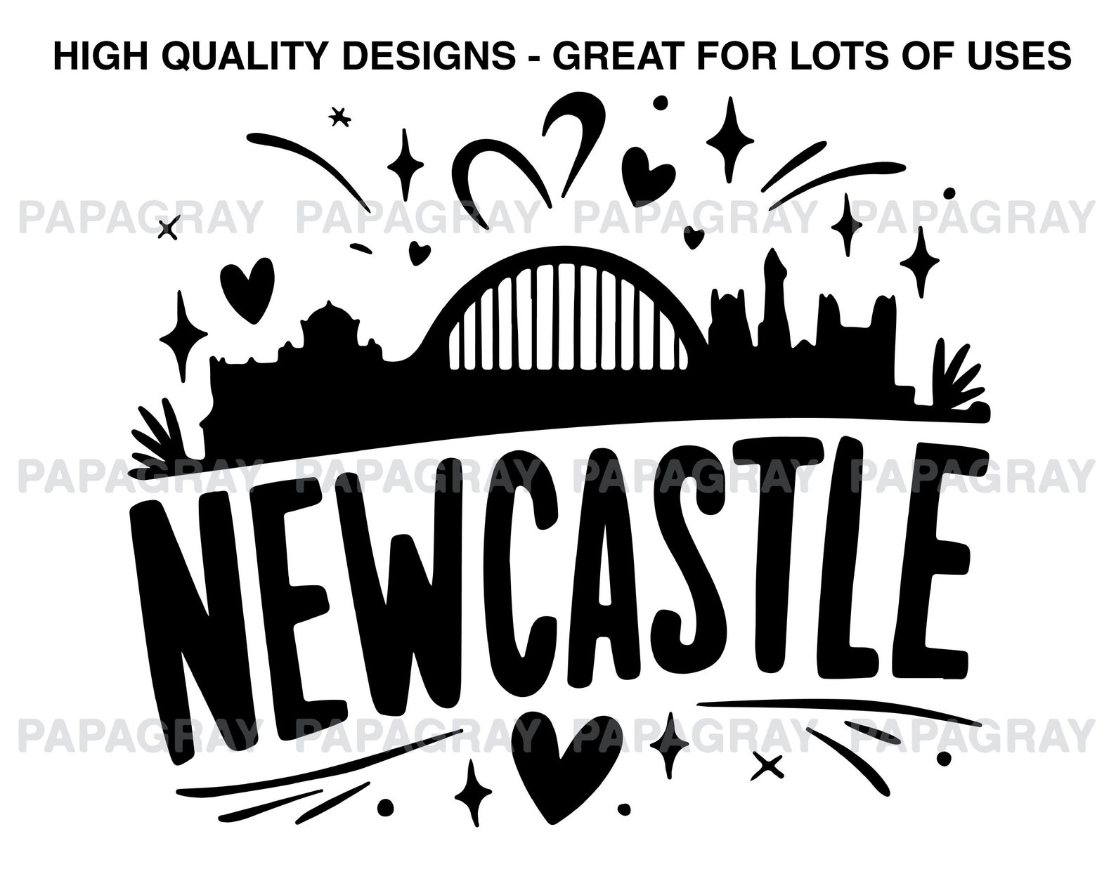 Newcastle UK SVG Vector Graphic Bundle: City Skyline (digital Download ...