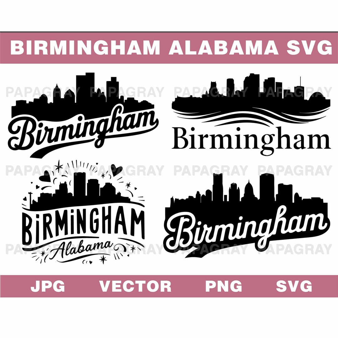 Birmingham Alabama Skyline SVG Vector Graphic Bundle - 6 Designs ...