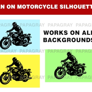 Man on Motorcycle SVG Pack - 10 Designs | Digital Download | Motorcycle ...