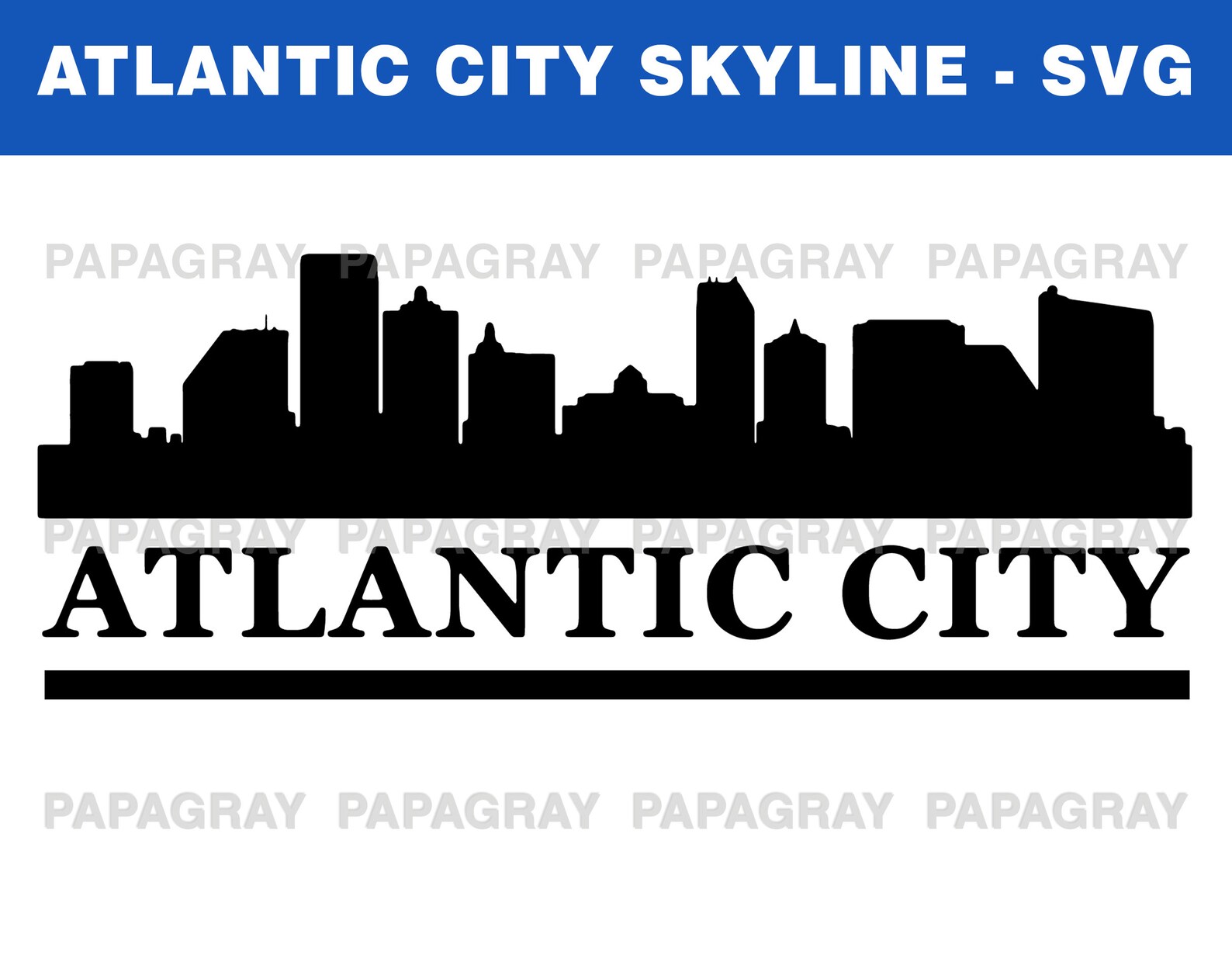 Atlantic City Skyline SVG Digital Download Atlantic City - Etsy