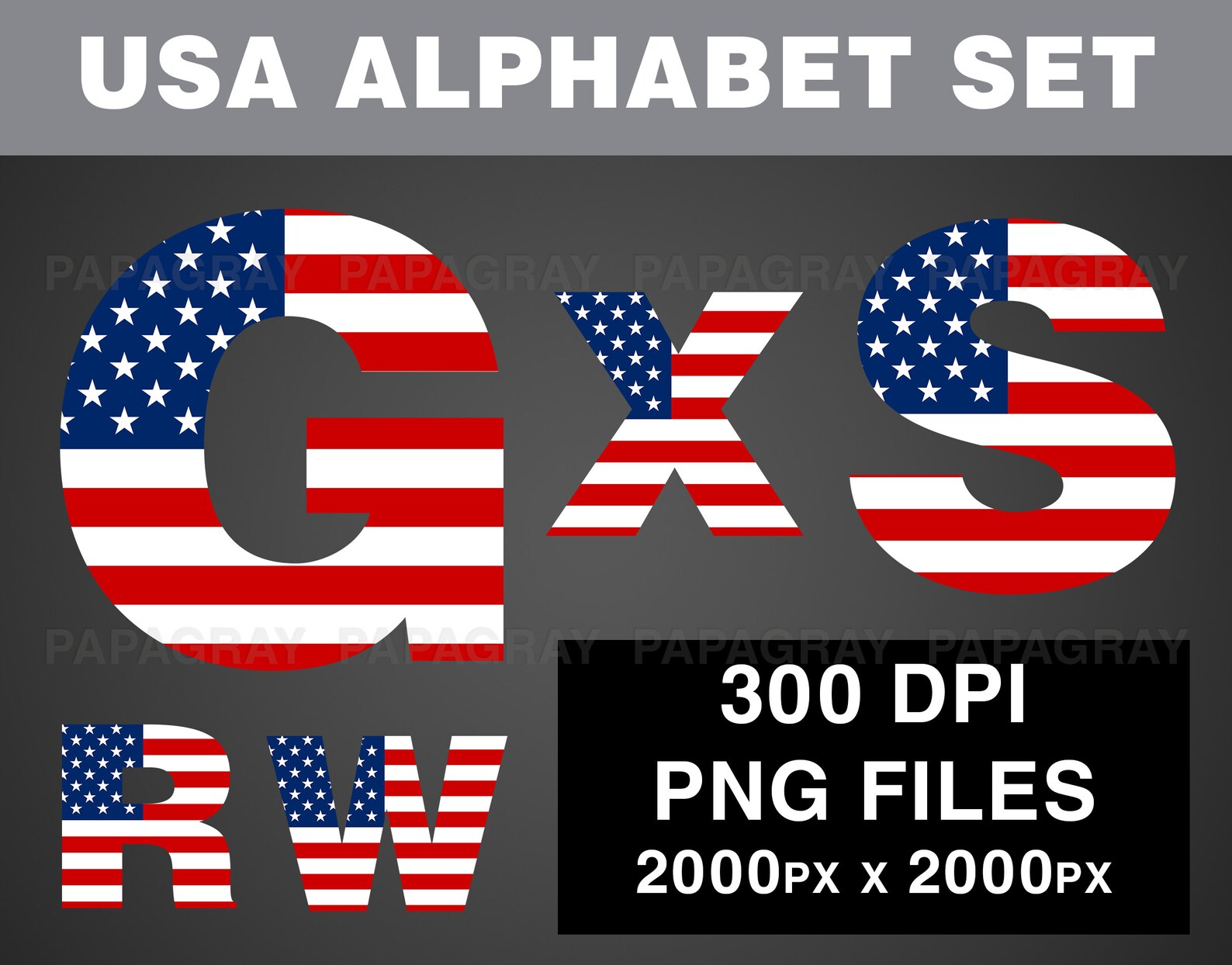 America Alphabet PNG Clip Art BUNDLE Digital Download 26 | Etsy UK