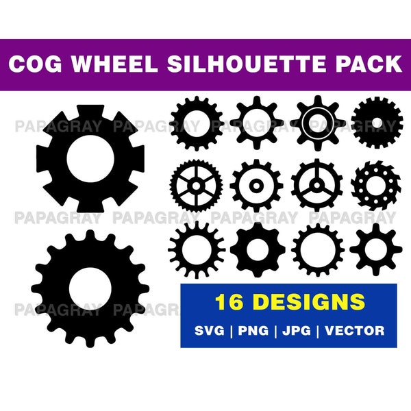 Gear Silhouette Png - Etsy