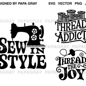 Sewing Sayings SVG 30 Designs Digital Download Sewist Slogans ...