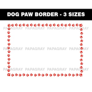 Dog Paw Border - 3 Sizes | Digital Download | Personal and Commercial ...