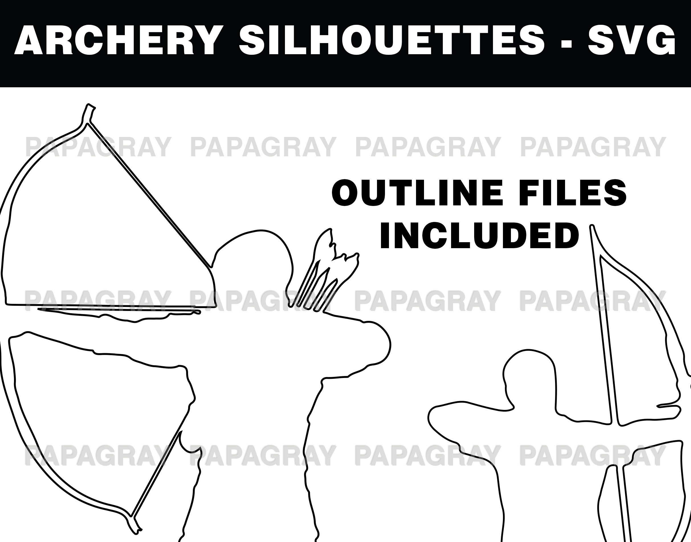 Archery Silhouette Pack 11 Designs Digital Download - Etsy