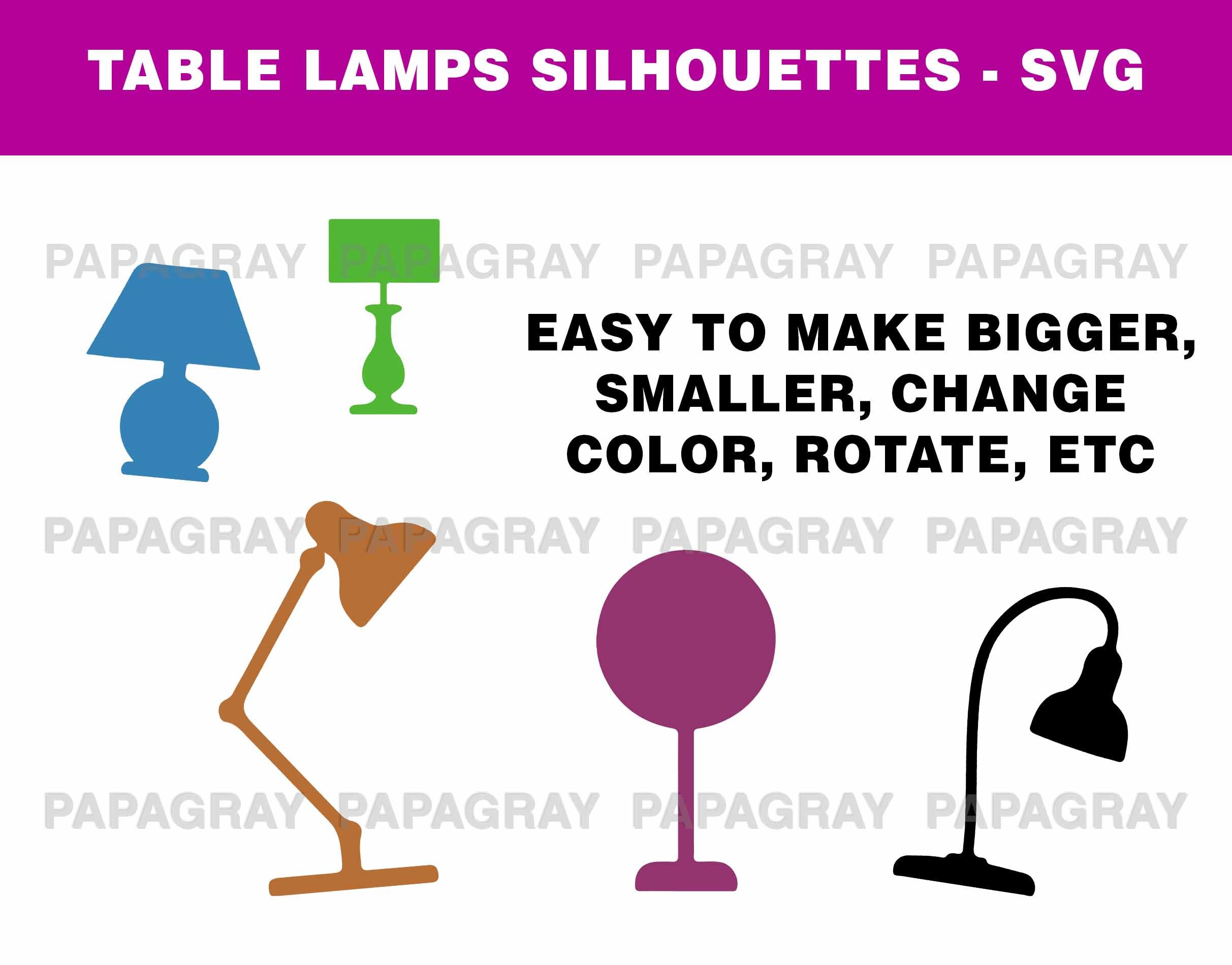 Table Lamps Silhouette SVG Pack 15 Designs Digital - Etsy