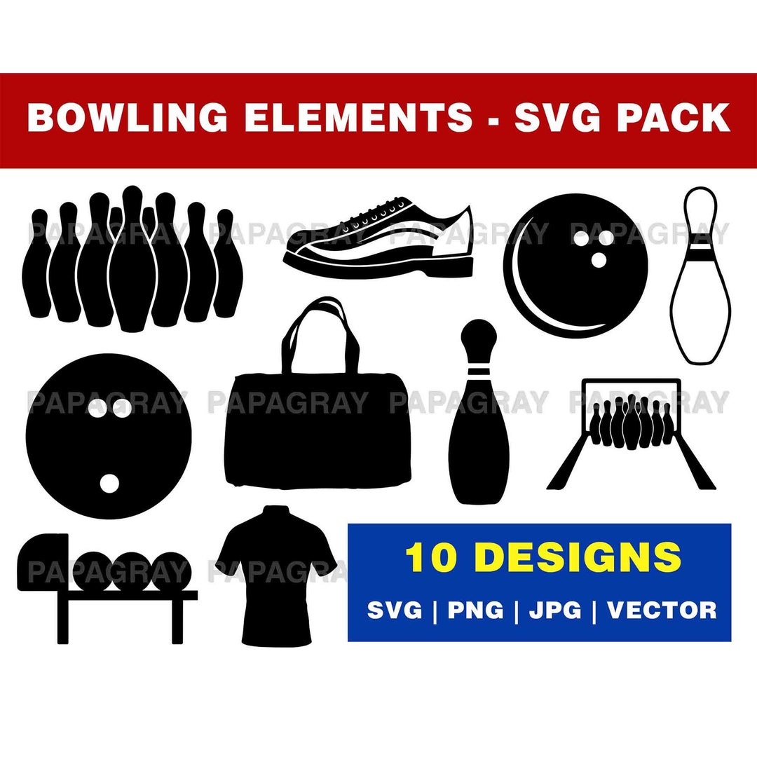 Bowling Elements Silhouette Pack - 10 Designs | Digital Download ...