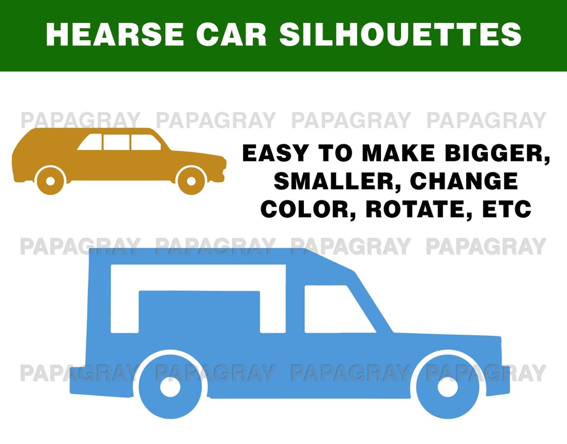 Car Hearse SVG Silhouette Pack 6 Designs Digital Download - Etsy