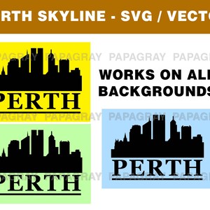 Perth Skyline SVG | Digital Download | Perth SVG, Perth Australia PNG ...