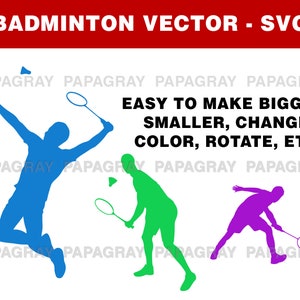 Badminton Silhouette SVG Pack - 8 Designs | Digital Download ...