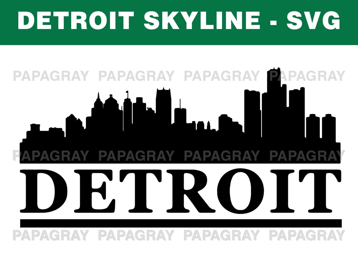 Detroit Skyline SVG Digital Download Detroit SVG Detroit - Etsy