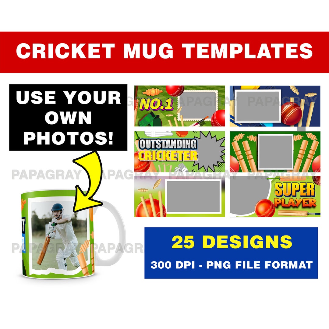 Cricket Photo Mug Templates - 25 Designs | Digital Download | Cricket ...
