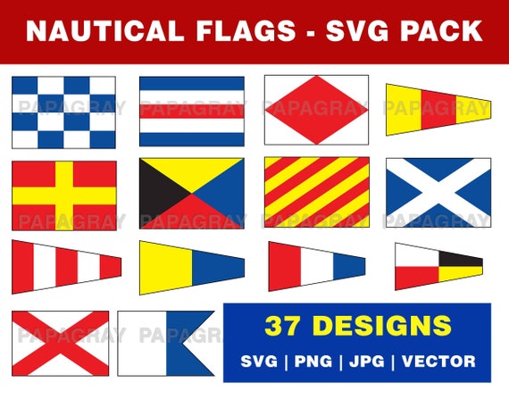 Nautical Flag Shapes SVG Graphic 37 Designs Digital | Etsy