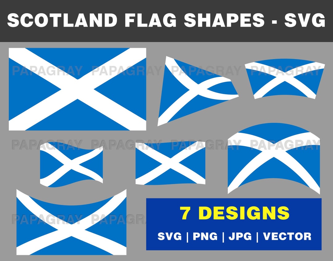 Scotland Flag Shapes SVG Graphic 7 Designs Digital Download Scotland ...