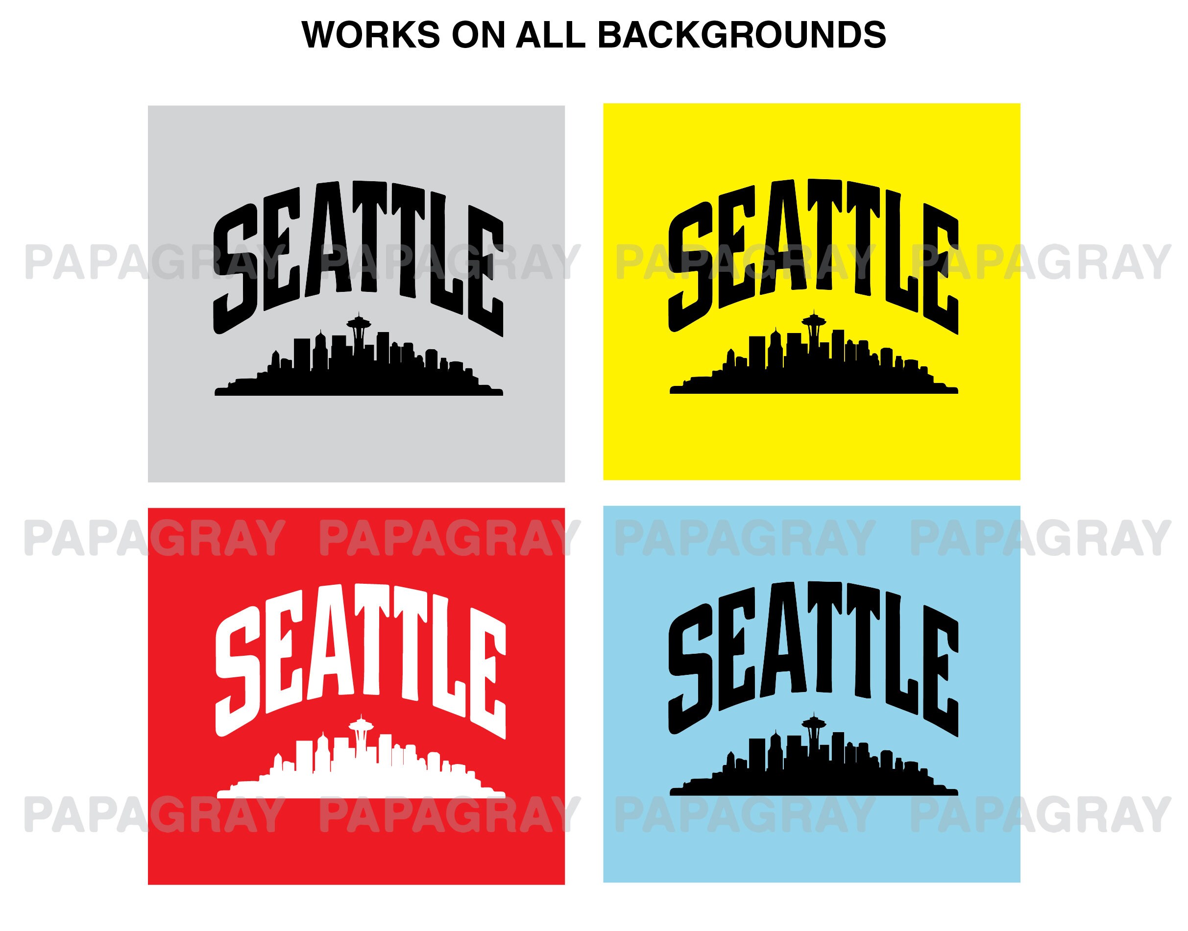 Seattle Skyline SVG Vector Bundle - 7 Designs | Digital Download ...