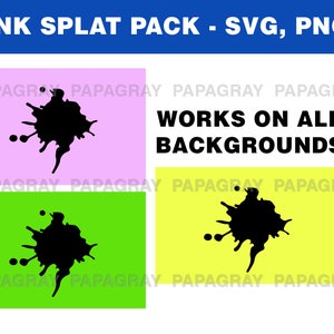 Ink Splat SVG Graphic Pack 16 Designs Digital Download Ink Splat PNG ...