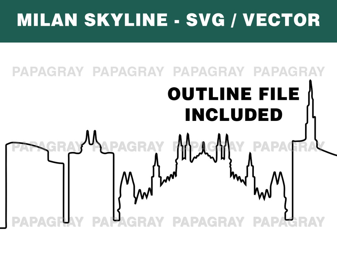 Milan Skyline SVG Digital Download Milan SVG Milan Italy | Etsy