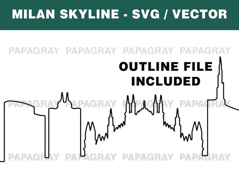 Milan Skyline SVG Digital Download Milan SVG Milan Italy | Etsy