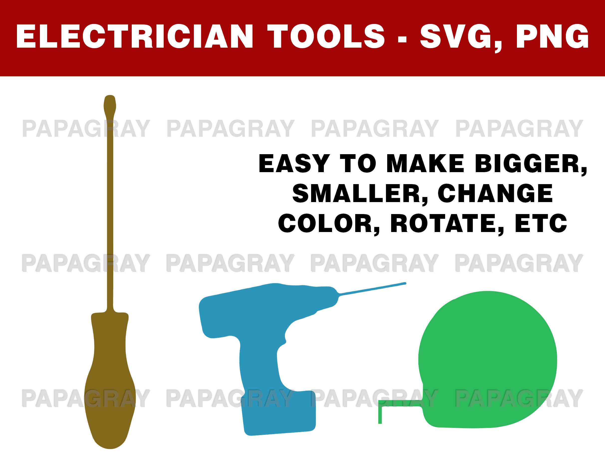 Electrician Tools SVG Pack 11 Designs Digital Download | Etsy