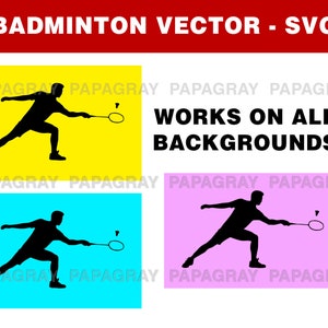 Badminton Silhouette SVG Pack - 8 Designs | Digital Download ...
