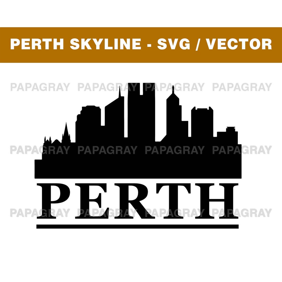 Perth Skyline SVG | Digital Download | Perth SVG, Perth Australia PNG ...