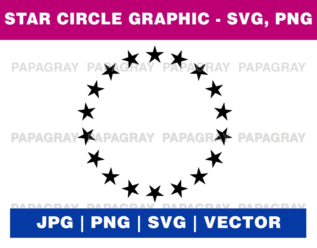 Star SVG Circle Graphic Digital Download Star Circle Vector, Star ...