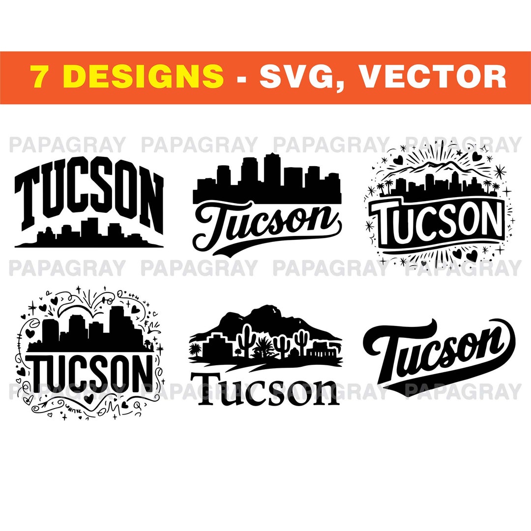 Tucson Arizona Skyline SVG Vector Bundle - 7 Designs | Digital Download ...