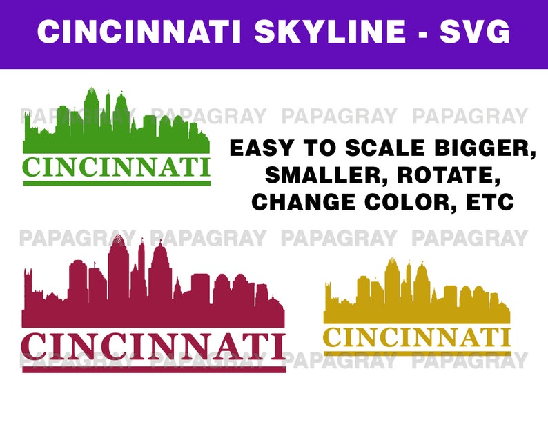 Cincinnati Skyline SVG | Digital Download | Cincinnati SVG, Cincinnati ...