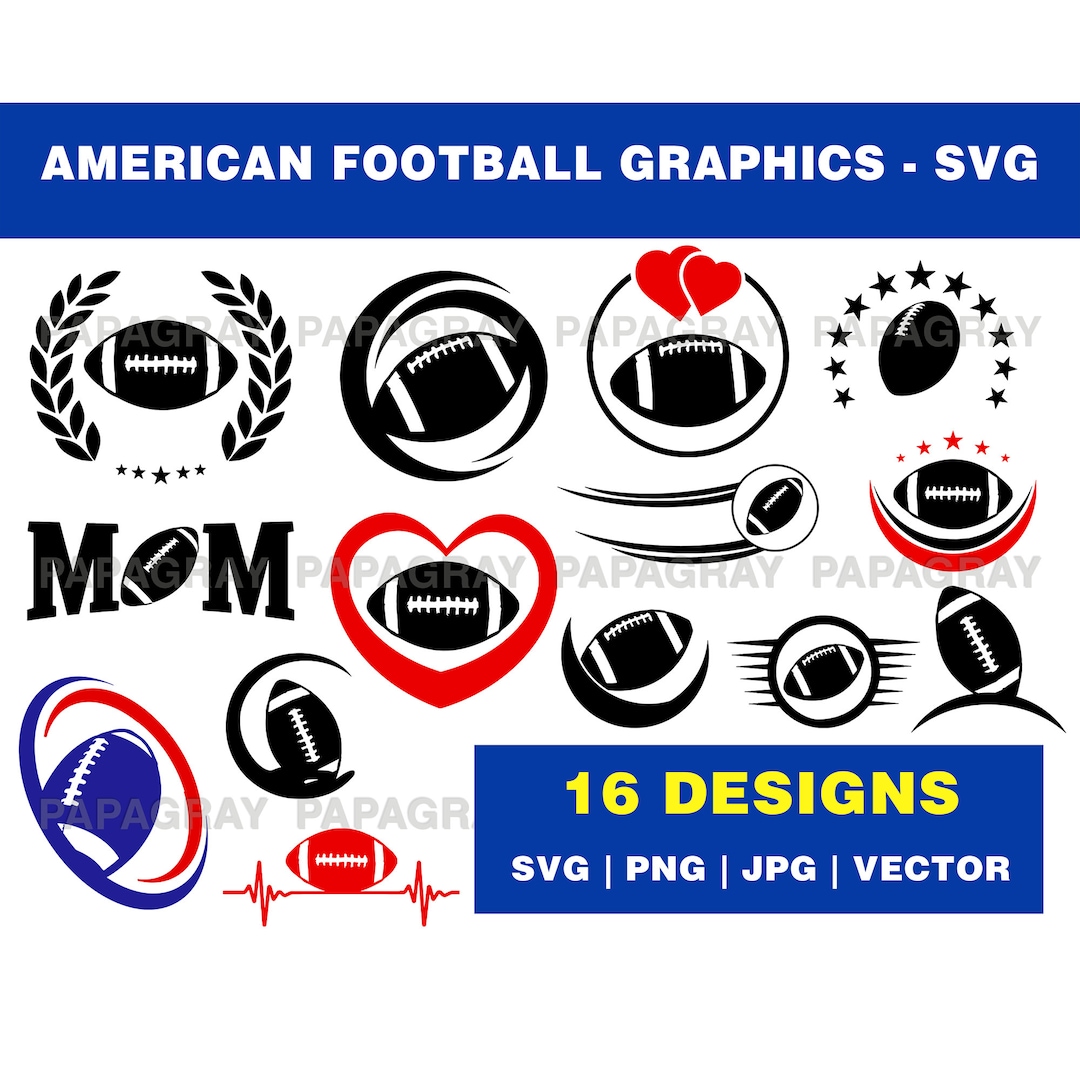 American Football SVG Vector Pack - 18 Designs | Digital Download ...